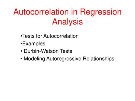 Ppt Autocorrelation In Regression Analysis Powerpoint Presentation Free Download Id257258