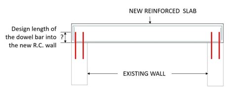 Dowel Bar Design Slab To Existing Wall Eng Tips