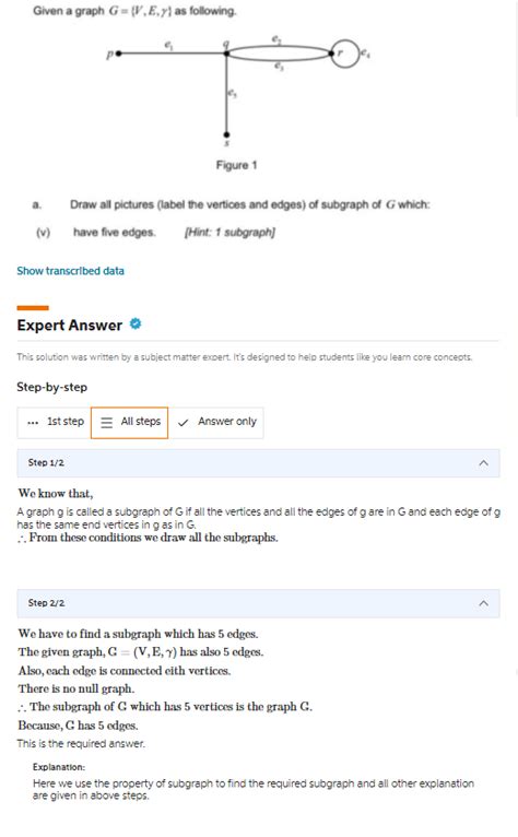 B For All The Subgraphs Drawn In Part A Mark The