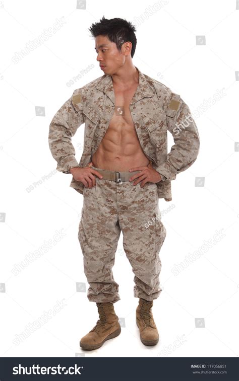 Sexy Asian Marine Uniform Showing His Stock Photo Shutterstock