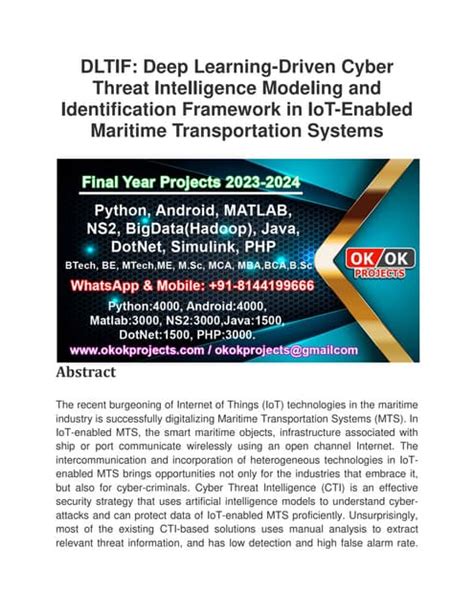 Dltif Deep Learning Driven Cyber Threat Intelligence Modeling And Identification Framework In