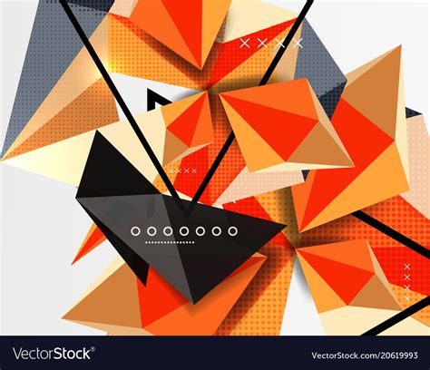 3d Polygonal Elements Abstract Background Vector Image