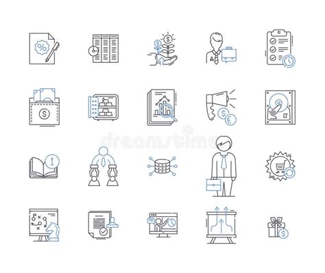 Forward And Backward Line Icons Collection Progress Regression Movement Direction Momentum