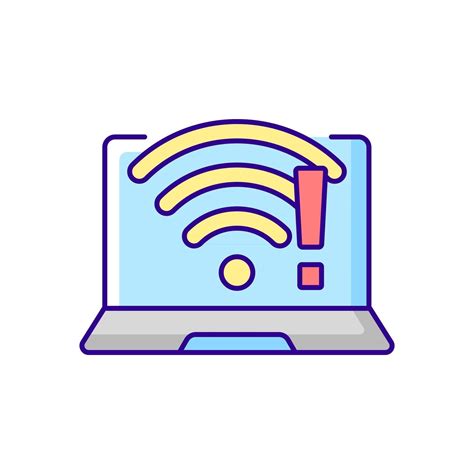 Wi Fi Does Not Work RGB Color Icon Wireless Connection Issue Weak