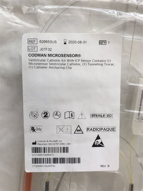 New Codman 626653us Ventricular Catheter Kit With Icp Sensor X Disposables General For Sale