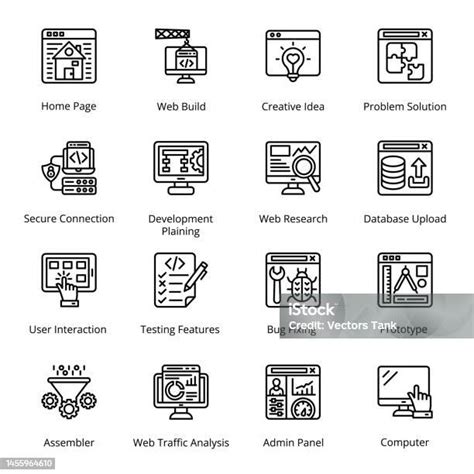 버그 수정 프로토 타입 홈 페이지 웹 빌드 창의적인 아이디어 문제 해결 사용자 상호 작용 테스트 기능 어셈블러 웹 트래픽 분석 관리자 패널 개요 아이콘스트로크 벡터 0명에