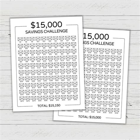 K Savings Challenge Printable Envelopes Saving Challenge