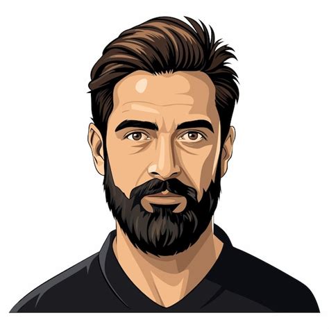 Bearded Man Clipart Vector Illustration Premium Ai Generated Vector