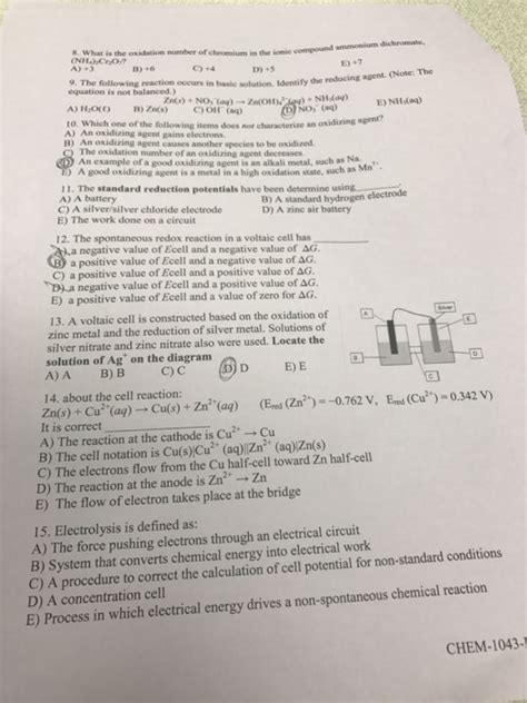 Solved What Is The Oxidation Number Of Chromium In The Ionic