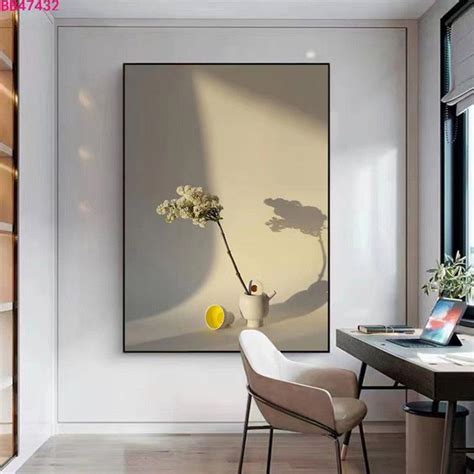 Постер Цветы растения Пейзаж Скандинавские современные простые зеленые растения цветы ваза в