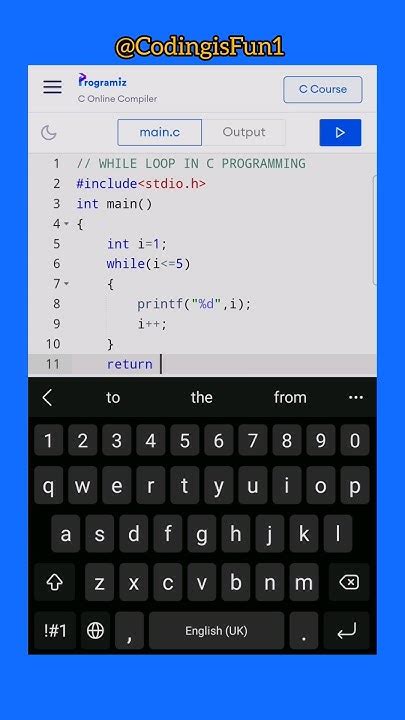 While Loop In C Program Loop In C Language C Tutorial Shortsfeed Coding Viral C Loop