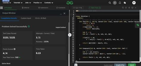 160daysofcode geeksforgeeks dp knapsack codingchallenge punit tak