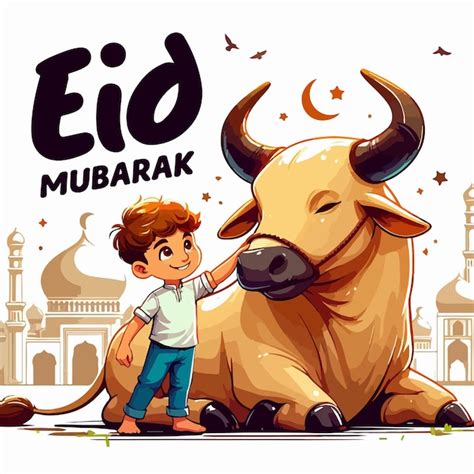 이드 알 아다 무바라크 축제 이슬람 배경 프리미엄 Ai 생성 벡터