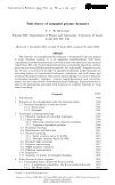 Tube Theory Of Entangled Polymer Dynamics