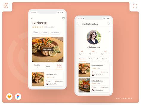 Caco Cooking UI Kit By Capi Creative Design App Ui Design Mobile App Design User Interface