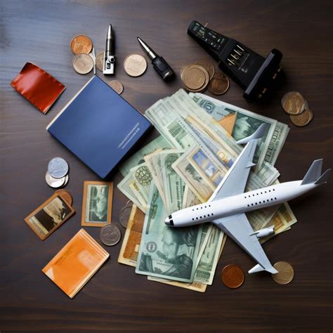 Premium Photo Air Tickets Passports Money And Toy Plane
