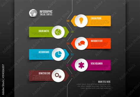 Simple Timeline Layout With Icons Stock Template Adobe Stock