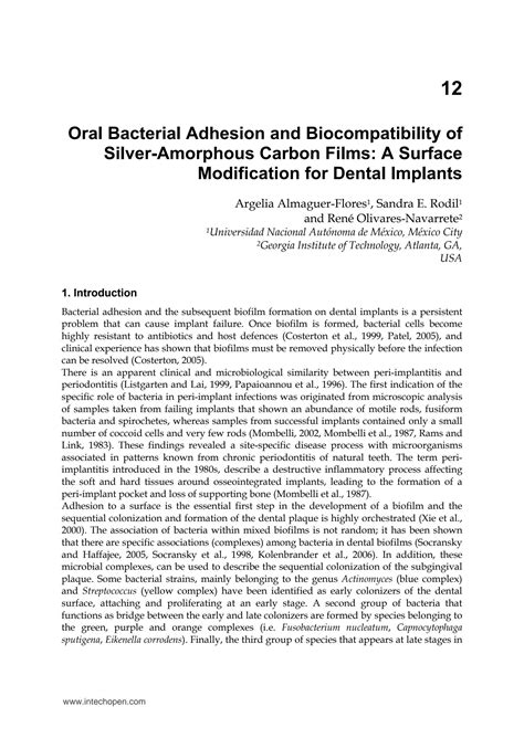 Solution Oral Bacterial Adhesion And Biocompatibility Of Silver Amorphous Carbon Films A