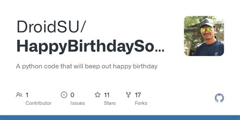 Github Droidsuhappybirthdaysong A Python Code That Will Beep Out