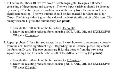 Solved 2 In Lecture 2 Slides 10 We Reviewed Discrete