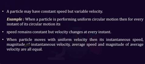 A Particle May Have Constant Speed But Variable Velocity Example Whe
