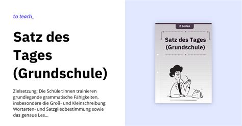 Satz Des Tages Grundschule