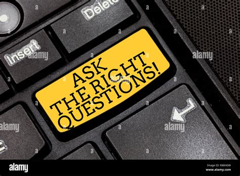 Handwriting Text Writing Ask The Right Questions Concept Meaning Asking Correctly For