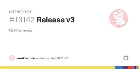 Release V3 · Issue 13142 · Prettierprettier · Github