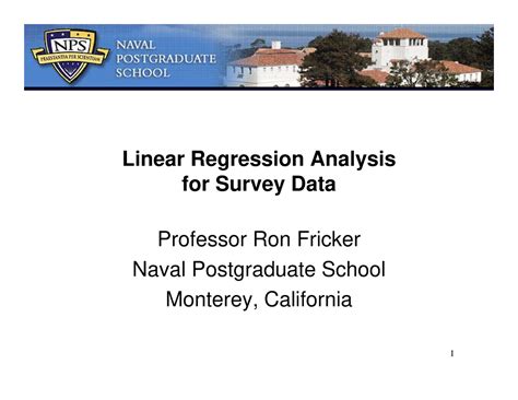 Lecture 15 Linear Regression Analysis For Survey Data