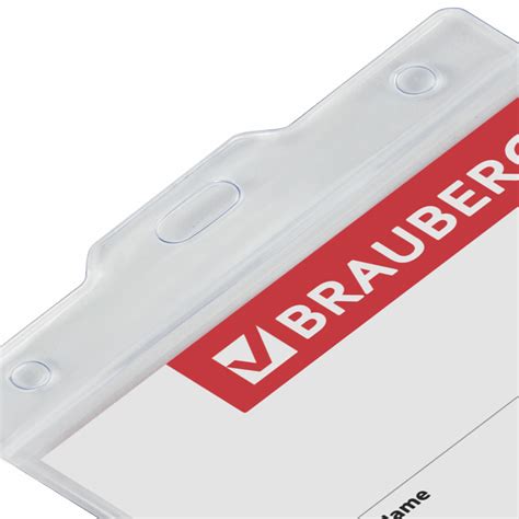 Купить Бейдж вертикальный Brauberg, 120*90 мм, пластик, без держателя ...