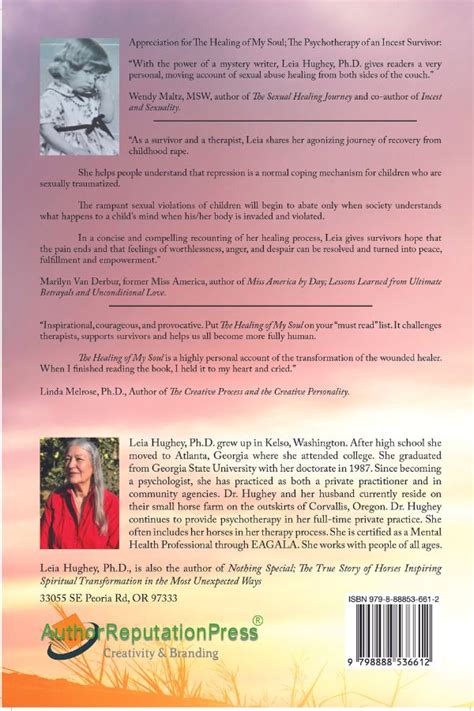 The Healing Of My Soul The Psychotherapy Of An Incest Survivor Author Reputation Press