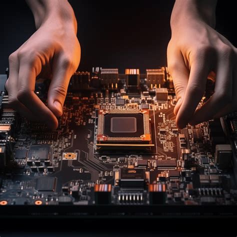 Premium Photo Installing Modern Central Processor Unit Into