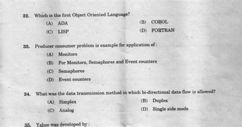 Psc Hsst Computer Science Hsst Cs Qp 2011 Part 3
