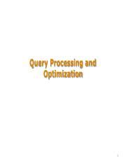 7 Query Processing And Optimization 2 Pdf Query Processing And