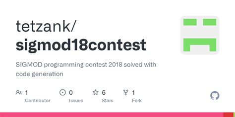 Github Tetzanksigmod18contest Sigmod Programming Contest 2018