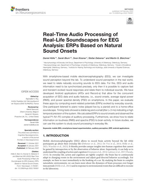 PDF Real Time Audio Processing Of Real Life Soundscapes For EEG Analysis ERPs Based On