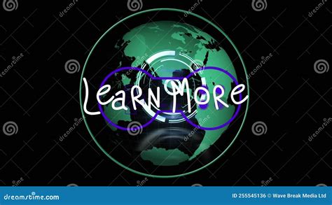 Animation Of Scope Scanning And Learn More Text Over Globe Stock Footage Video Of Computing