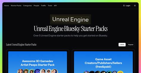 Unreal Engine Bluesky Starter Packs 5 Lists • Jun 2025