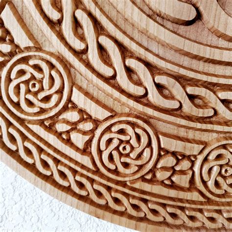 Celtic Knot Wood Carved Wall Art Celtic Wall Hanging T Carved T