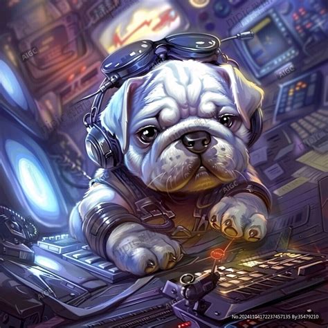 Ai创作图卡通科技狗 科技小狗 炫酷潮流狗狗 潮流狗狗插画 狗狗写实插画 癞皮狗插画 课堂科技狗吉祥物 原创插画狗 原创狗插画 电脑手绘狗