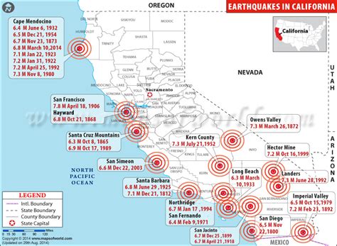 Top Ten Largest Earthquakes In California The Earth Images Revimageorg
