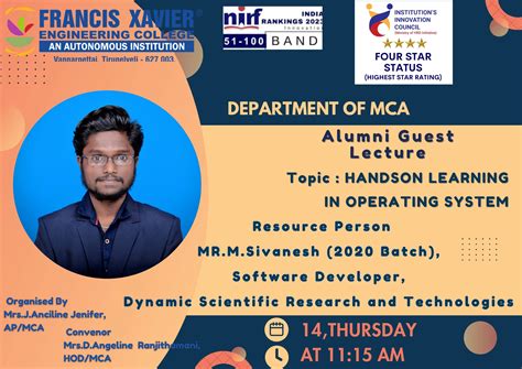 Hands On Learning In Operating Systems News And Events Francis Xavier Engineering College