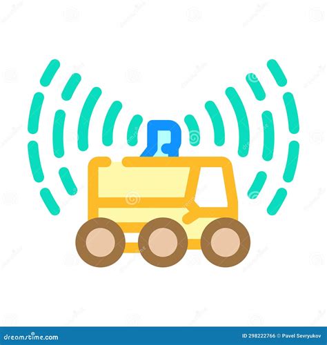 Lidar Sensors Autonomous Delivery Color Icon Vector Illustration Stock
