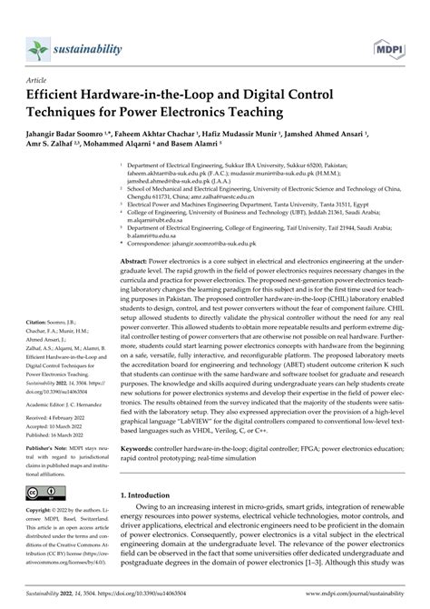 Pdf Efficient Hardware In The Loop And Digital Control Techniques For Power Electronics Teaching