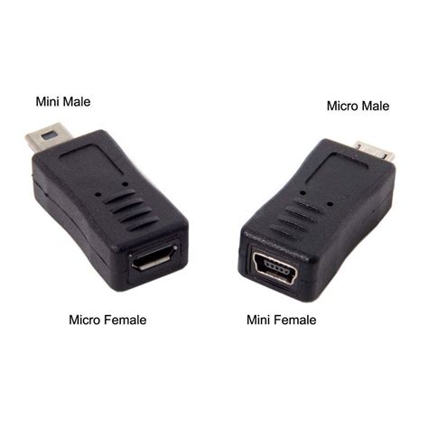 Micro Usb Pin Female Type B Mini Usb Male Adapter Connector Cable Extender Lead Extension
