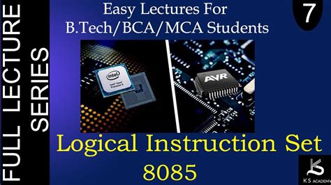 Logical Instruction Set Of 8085 Microcontroller Microprocessor And Microcontroller Lect 7