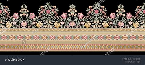 Seamless Digital Textile Boder Neck Design Stock Illustration 2543300835 Shutterstock