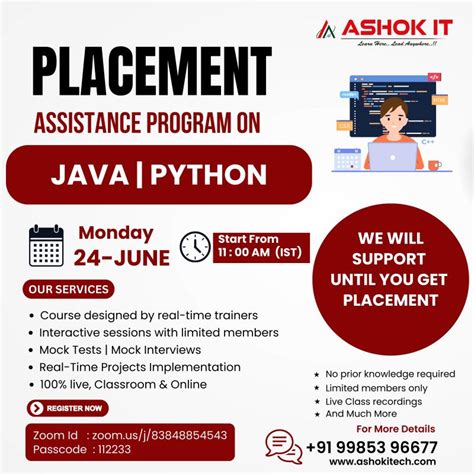 Ashok It On Linkedin Placementassistance Javaprogramming Pythonprogramming Javadeveloper
