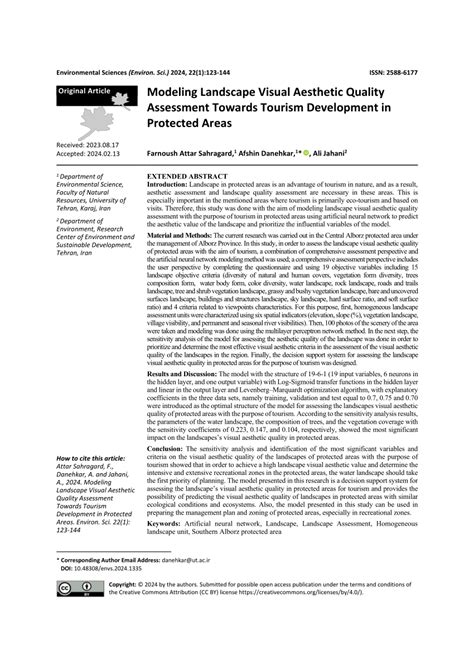 Pdf Modeling Landscape Visual Aesthetic Quality Assessment Towards Tourism Development In