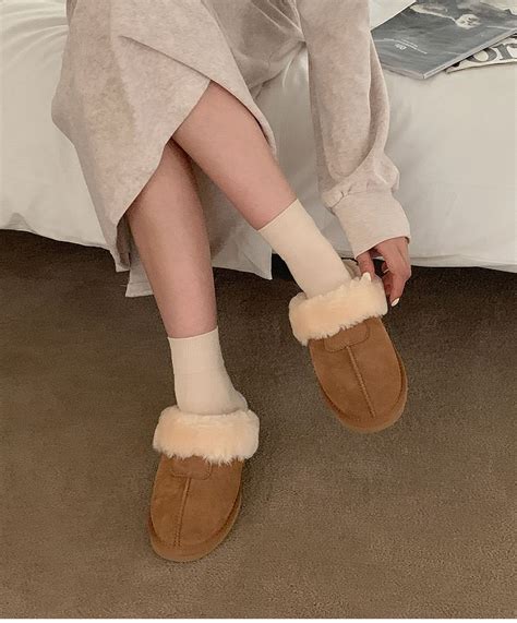 주문폭주🤎소가죽 양 털 푹신 통굽 어그 윈터 털 슬리퍼 25cm 방한 하객룩